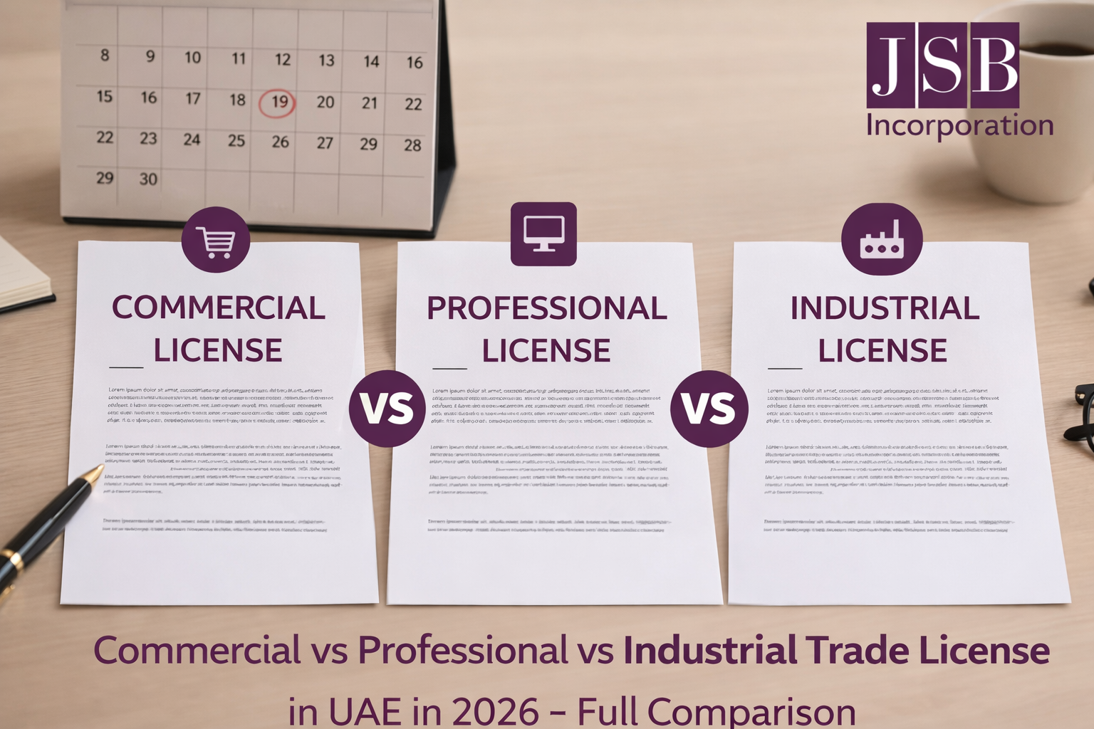 Commercial vs Professional vs Industrial License UAE 2026: What to Choose